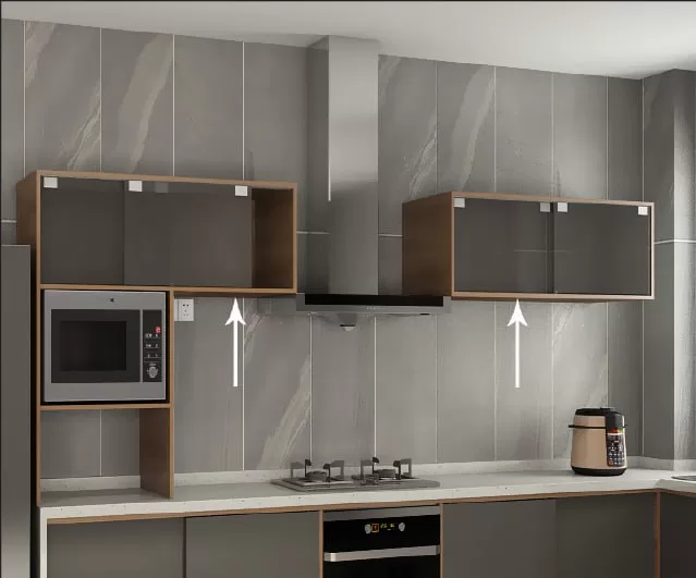 مکانیزم تاپ لاین TM2 دو درب توکار شیشه ای با عرض حداکثر ۲۴۰ فانتونی K523 - کابی لند | تجهیزات و ...