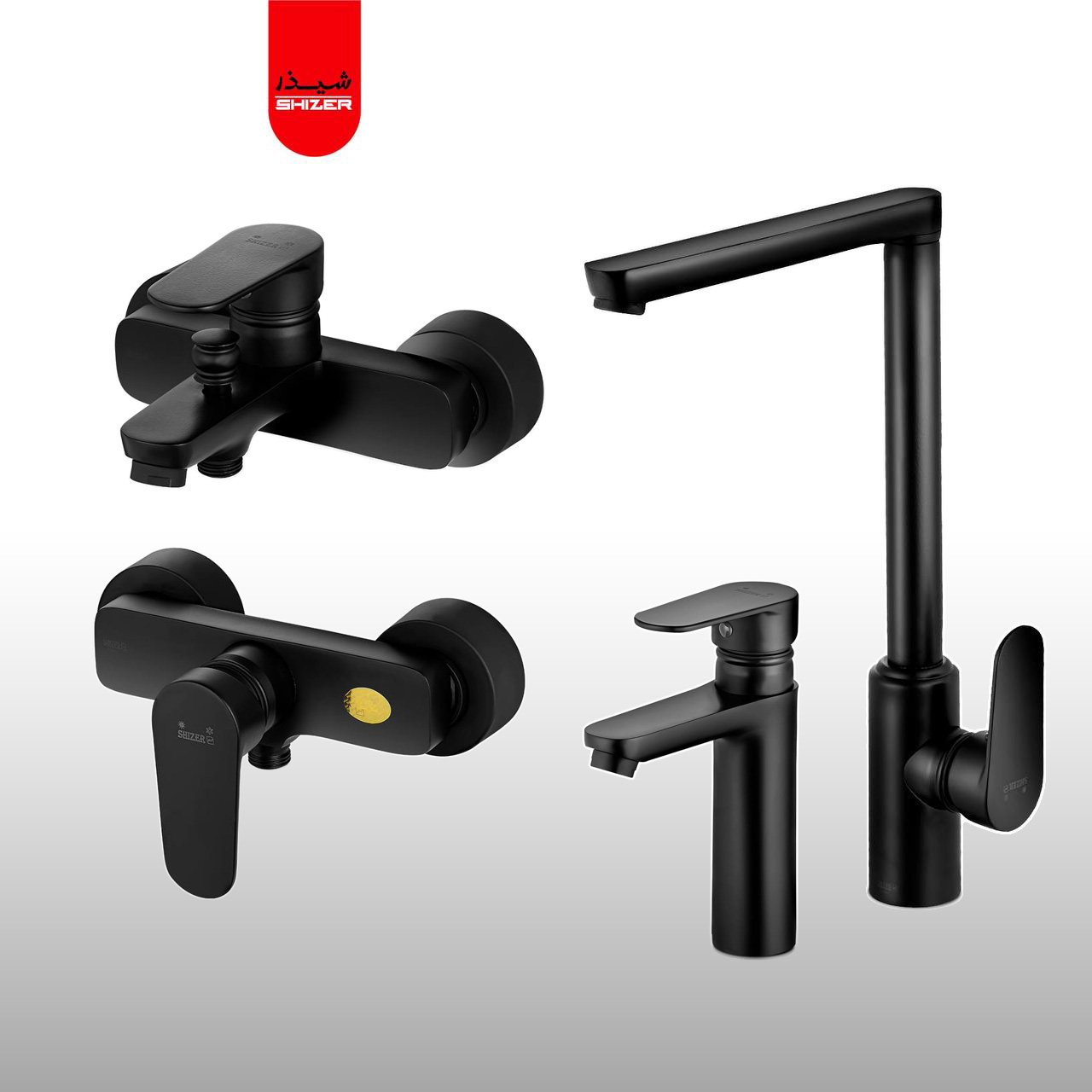 ست کامل شیرآلات شیذر مدل اسمارت مشکی مات - کابی لند | تجهیزات و یراق ...